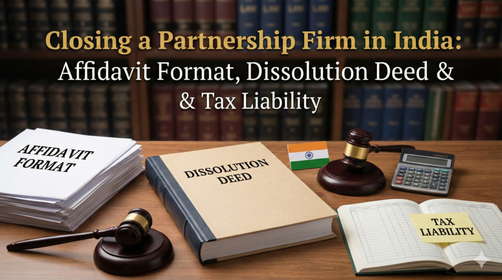 Closing a Partnership Firm in India: Affidavit Format, Dissolution Deed ...